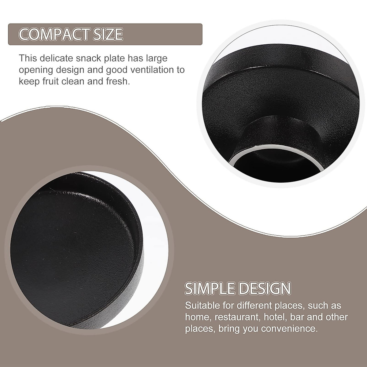 DOITOOL Ceramic Footed Bowl Decorative Pedestal Bowl Fruit Bowl Fruit Tray Dessert Display Stand for Home Kitchen Counter Centerpiece Table Decor 5.11X5.11X2.67 inch, Black