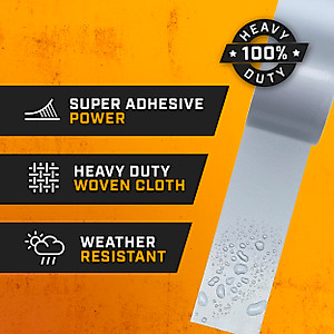 Lockport Duct Tape Heavy Duty Waterproof - 30 Yards x 2 Inch - 12 Roll Pack Silver Duct Tape Bulk - No Residue, Flexible, Strong, All-Weather Tape and Easy Tear - Grey Heavy Duty Duct Tape