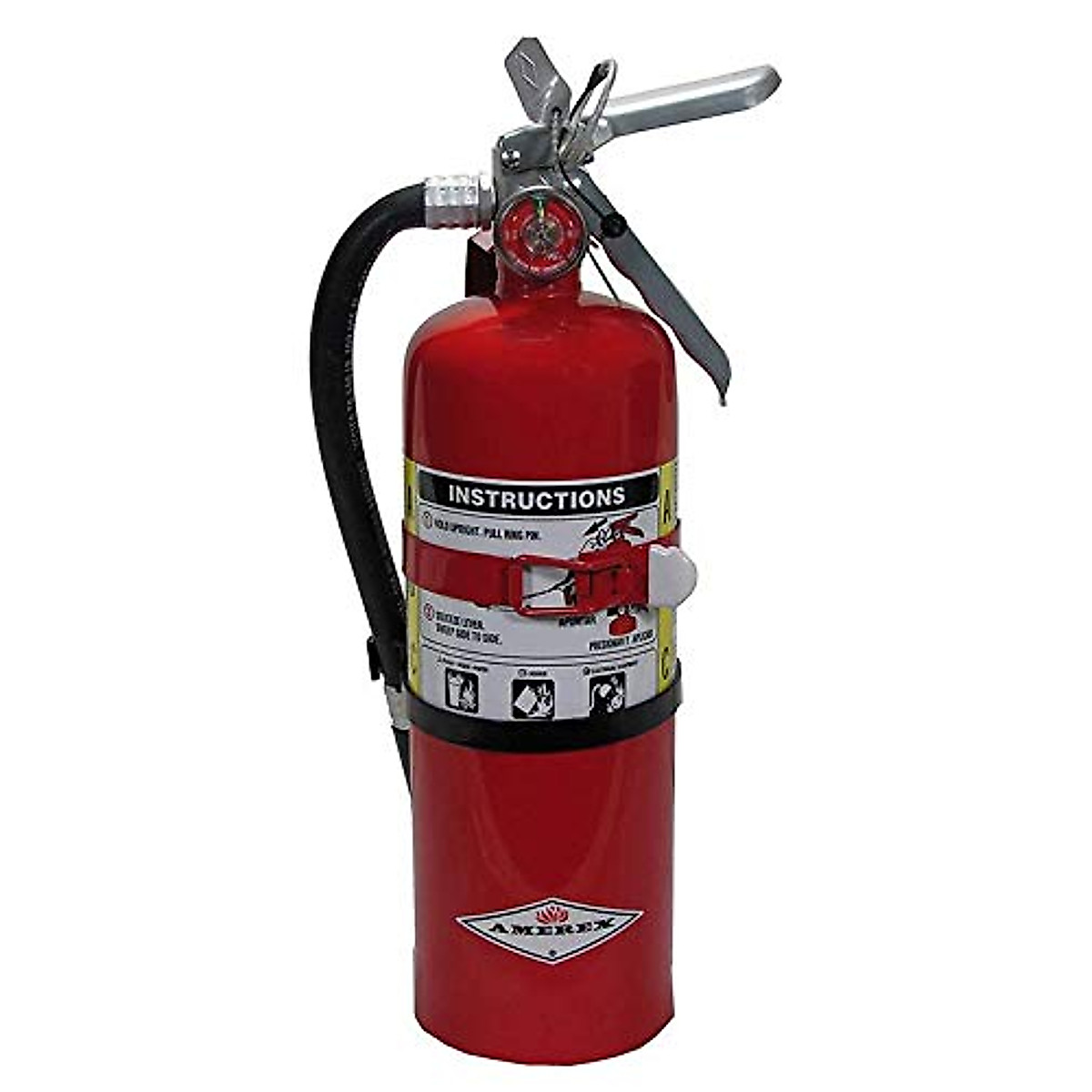 Amerex B500T ABC Dry Chemical Fire Extinguisher with Aluminum Valve and Vehicle Bracket, 5 lb.