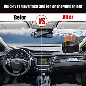 2023 Upgrade Heater Defroster, 2 in 1 Auto Car Windshield Heater Cooling Fan 12 Volt 150W Auto Defogger 360° Rotatable Heating Defrost (Sports Car Yellow）