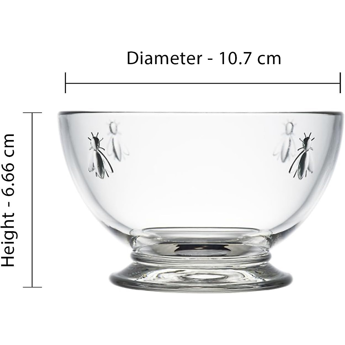 La Rochere Napoleon Bee Bowl (Set of 6), 9 oz, Clear