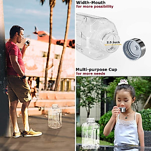 VENNERLI Half Gallon Water Bottle with Handle BPA Free Sports Water Bottles 74oz Large Plastic Water Jug 2.2L Motivational for Outdoor Hiking Camping Running (Clear)