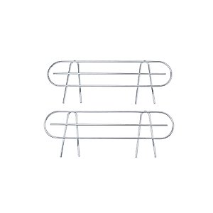 Home Storage Space 15" Length Wire Shelf Side Ledge, Fits On 18" Deep Wire Shelf, Chrome Color, 2-Pack
