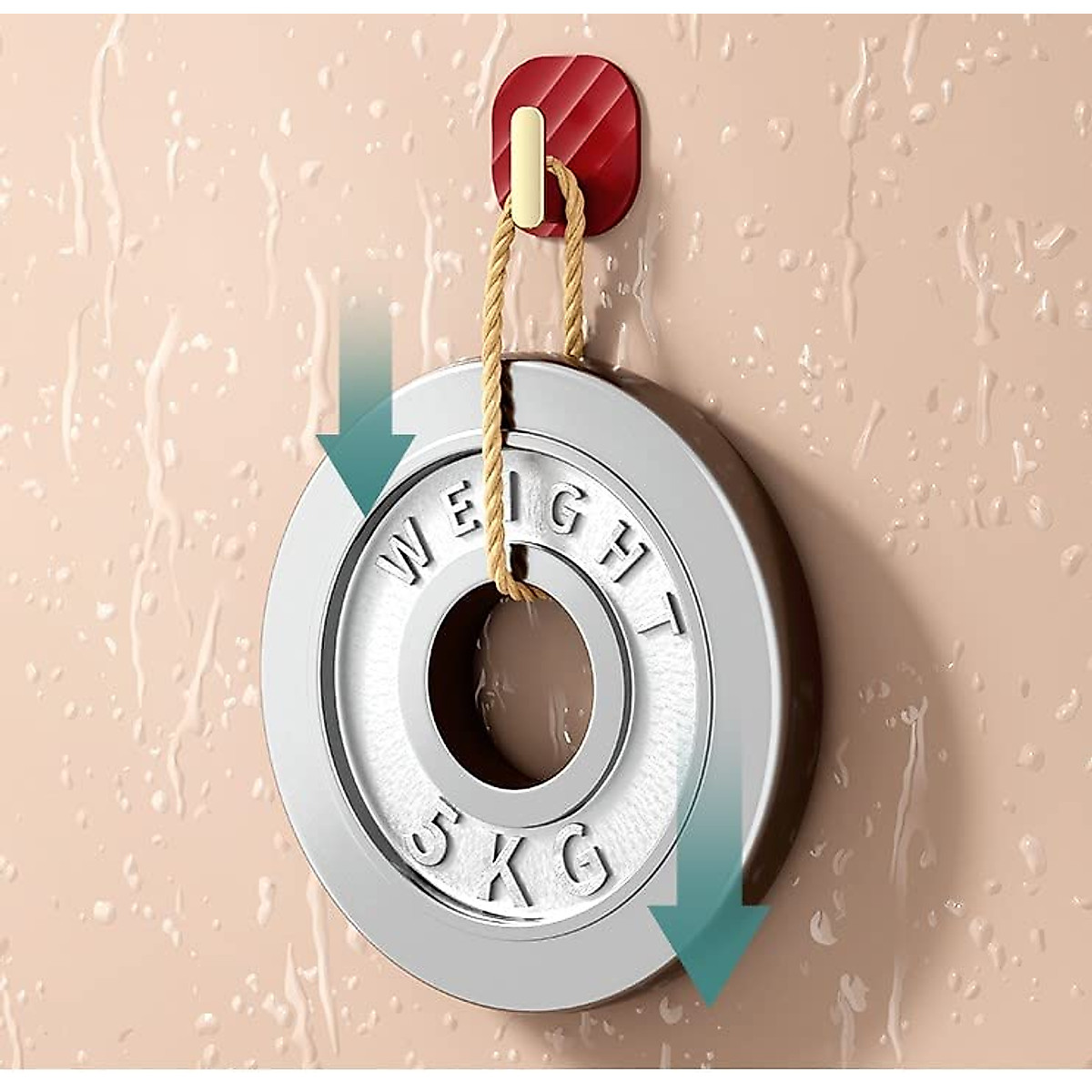 YISMAN 4 Packs Adhesive Wall Hooks, Waterproof Utility Hook Door Hanger, Bathroom Toilet Kitchen Office,Adhesive Heavy Duty Wall Hooks 10lb(Max)