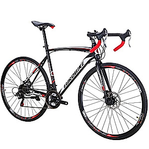 EUROBIKE Road Bike,49CM/54Cm Mens/Womens 700C City Bicycle,21 Speed (49CM Frame Wheel 30)
