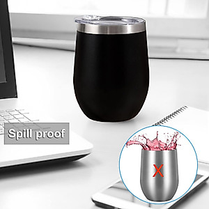 12oz Wine Tumbler Lid, 2 Pack Tumbler Replacement Lids, Inner Diameter 2.9 Inch, Spill Proof Tumbler Covers for 12oz Stainless Steel Travel Coffee Mug and Cup Accessories, White