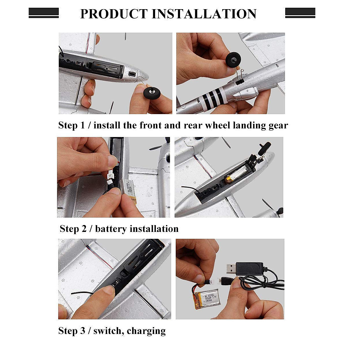 DAILIOT RC Plane 2 Channel Remote Control Airplane Ready to Fly RC Planes for Beginner, Advanced RC Foam Airplane for Kids Boys Beginner, Easy & Fun to Fly P38 Lightning Fighter with 2 Batteries