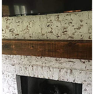 Reclaimed Barnwood Beam Fireplace Mantel (Wood, 4"x6"x72")