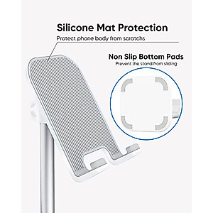 narmle Cell Phone Stand, Adjustable Phone Stand for Desk, Desktop Phone Holder Stand, Tall Phone Stand Cradle Compatible with iPhone, Galaxy and All Smart Phones
