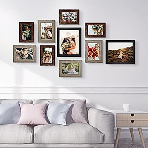 LUCKYLIFE Picture Frame Set 10-Pack, Gallery Wall Frame Collage with 8x10 5x7 4x6 Frames in 3 Different Finishes