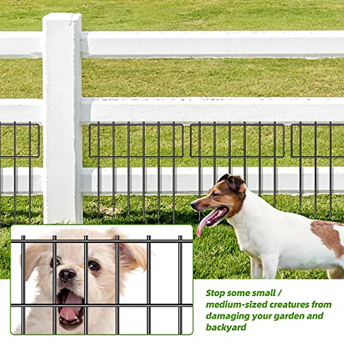 6 Pack Animal Barrier Fence,17 in(H) X 6.5 Ft(L) Decorative Garden Fence,No Dig Rustproof Metal Wire Garden Fencing Border,Flower Bed Fencing,Dog Rabbits Defence Fence,T Shape