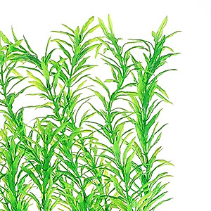 JIHAQUA Aquarium Decor Plastic Plants Extra Large 21 Inches Artificial Fish Tank Plants Tall Fish Tank Decorations (Green 2pcs)