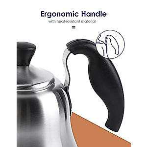 Chefbar Coffee Kettle for Stove Top Premium Gooseneck Kettle, Pour Over Coffee Kettle, Tea Pot Stovetop Teapot, Hot Water Heater for Camping, Home & Kitchen, Stainless Steel - Small 28oz, Brushed