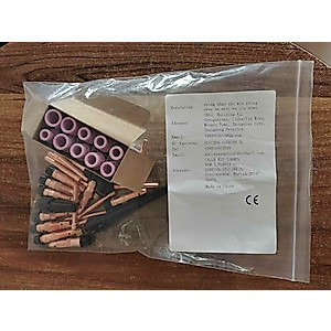 RIVERWELD 33pcs TIG Collet Body 10N28 10N30 10N31 10N32 406488 Collets Alumina nozzles 10N46 10N47 10N48 10N49 10N49 10N50 Back caps Assorted Size Fit QQ300 PTA DB SR WP 17 18 26 TIG Welding Torch