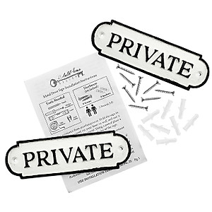 AuldHome Design Garden Gate Cast Iron Signs (Set of 2); Rustic Plaques in Black and White Farmhouse Style for GARDEN and PLEASE CLOSE THE GATE