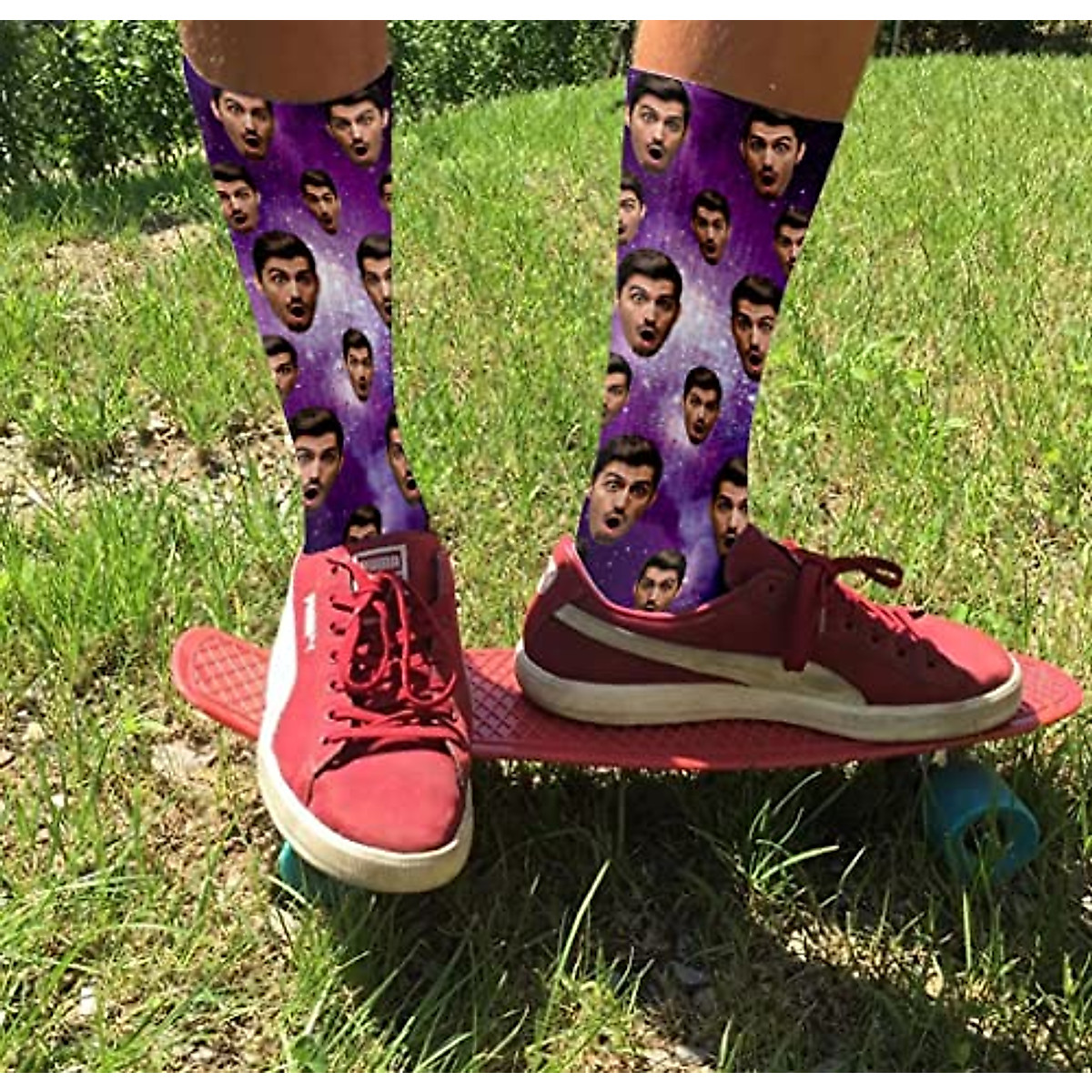 Jecivila Custom Face Socks with Photo, Personalized Funny Crew Sock - Print Your Picture, Customized Fun Gifts for Men Women