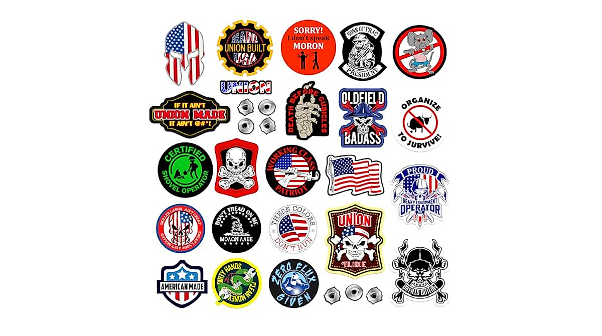 Colorful Union Hard Hat Stickers - Durable Vinyl Pack
