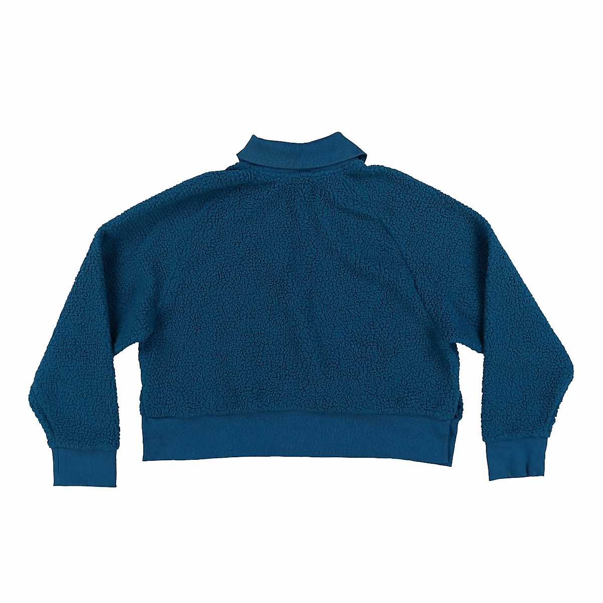 Victoria's Secret Pink Sherpa Cropped Quarter Zip Sweatshirt (XL, Teal)