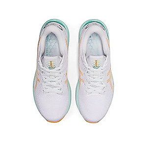 ASICS Women's Gel-Cumulus 24 Running Shoes, 8.5, White/Orange POP