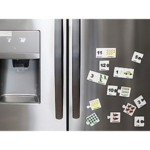 Abesons Kids Self-Standing Double-Sided Tabletop Magnetic Easel Dry Erase White Board. Includes 8 Dry Erase Markers + Educational Magnetic Numbers Puzzle (Easel + Puzzle)