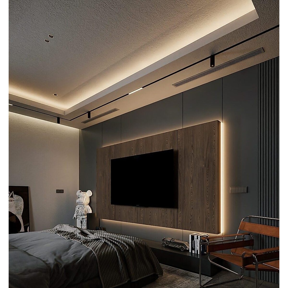 16.4ft LED Flexible Light Strip, Super Bright 300 Units LEDs SMD 4040 12V Non-Waterproof Light Strips Ribbon for DIY Christmas Holiday Home Kitchen Party Decoration (Warm White)