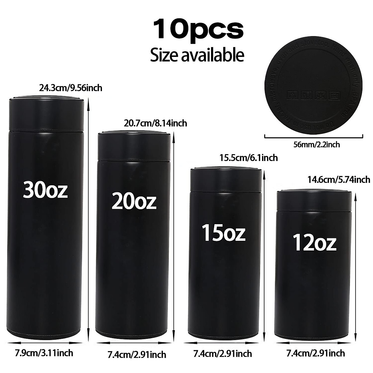 Rubber Bottoms for Sublimation Tumblers, 10PCS Protective Anti-Slip Coasters Tumbler Bumpers Silicone Bottom, Rubber Bottom for Wine Tumblers, Water Bottle, Skinny Tumblers, Jars 12oz/15oz/20oz/30oz