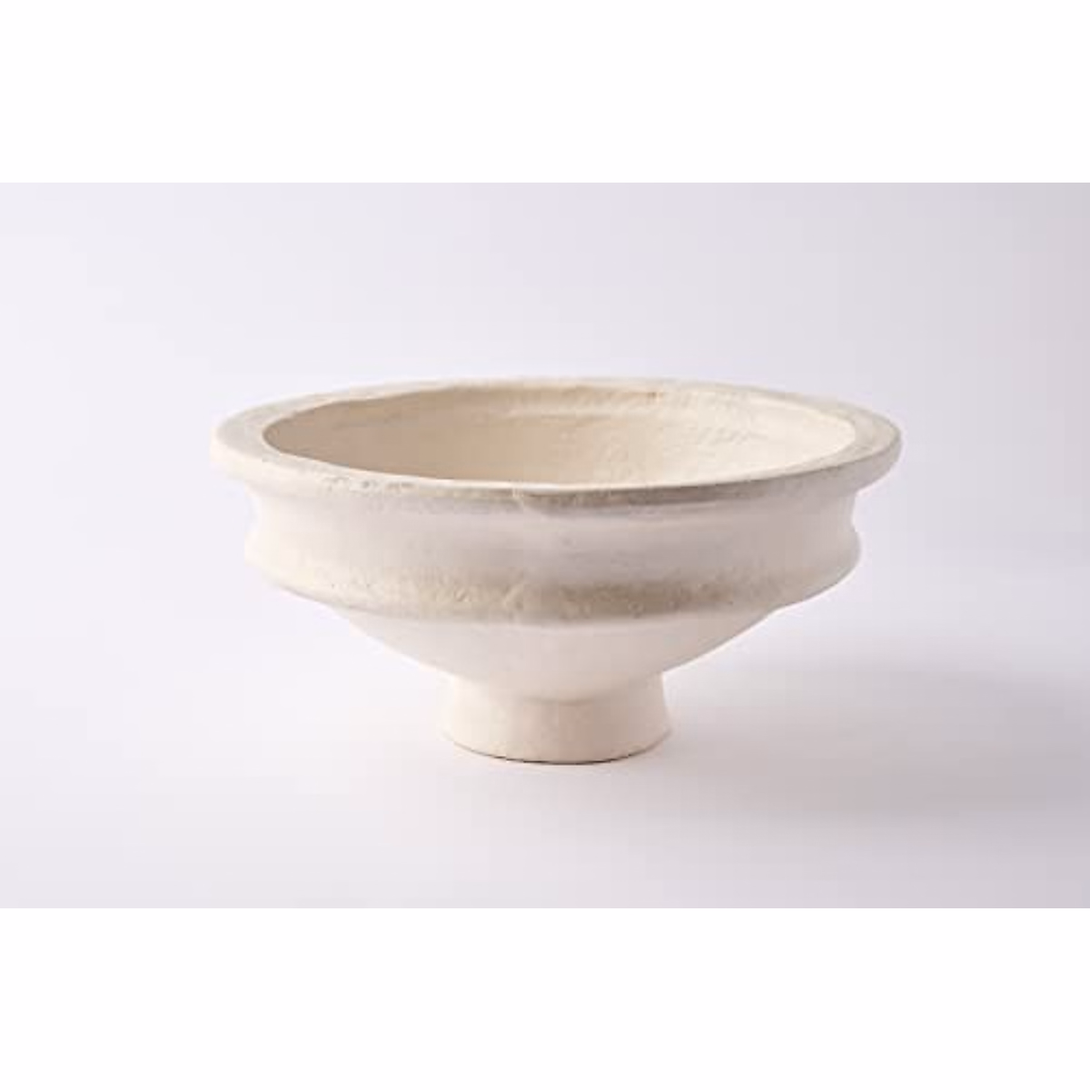 Mud Pie Paper Mache Pedestal Bowl, Pedestal, 6" x 12" dia White