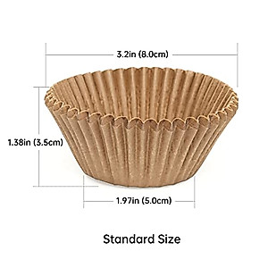 [9 Colors Available] 200pcs Standard Natural cupcake liners for baking,food grade cupcake wrappers,non-stick, greaseproof parchment muffin liners,by Bake Choice
