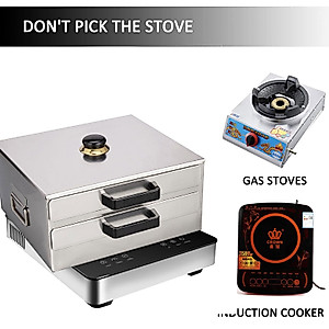 Chinese Rice Noodle Roll Food Steamer - Home Rice Noodle Roll Machine with 3 Stainless Steel Trays (1 Tray with Hole + 2 Solid Tray)