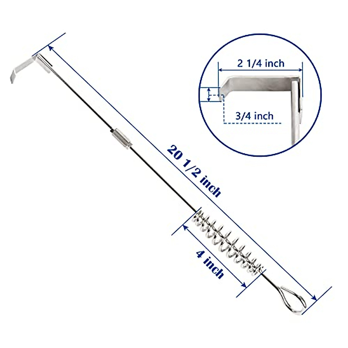 FIRELOOP 20“ Ash Tool Poker for Big Green Egg Grill，Big Green Egg Parts Accessories Ash Tool for Big Green Egg, Kamado Joe and Other Charcoal Grills