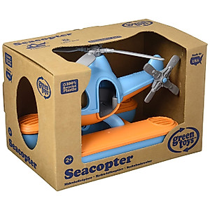 Green Toys Seacopter, Blue/Orange CB - Pretend Play, Motor Skills, Kids Bath Toy Floating Vehicle. No BPA, phthalates, PVC. Dishwasher Safe, Recycled Plastic, Made in USA.