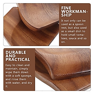 Zerodeko 2Pcs Wooden Spoon Rest, Scoop Holder for Kitchen Counter, Reusable Utensil Holder Kitchen Gadget Stovetop Spoon Rest for Coffee Spoon, Tea Spoon, Spatula, Tongs