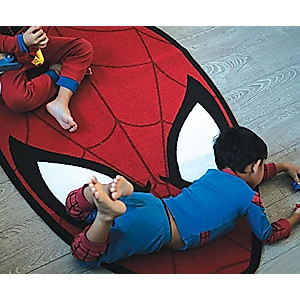 Marvel Spider-Man Mask Printed Area Rug | Indoor Floor Mat, Accent Rugs For Living Room and Bedroom, Home Decor For Kids Playroom | Comic Book Gifts And Collectibles | 52 x 35 Inches