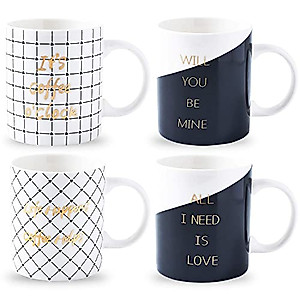 Bruntmor 18 Oz Coffee Mug Set of 6, 18 Ounces Large Porcelain Gradient Orange Stacking Plain Coffee Mug Set, Best Tall Coffee Mug Set For Birthday, Thanksgiving, Christmas Gift