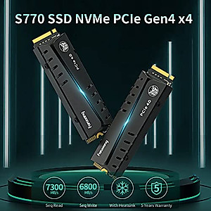 fanxiang S770 2TB PCIe 4.0 NVMe SSD M.2 2280 Internal Solid State Drive, Configure DRAM Cache, with Heatsink, Up to 7300MB/s, Perfectly Compatible with PS5
