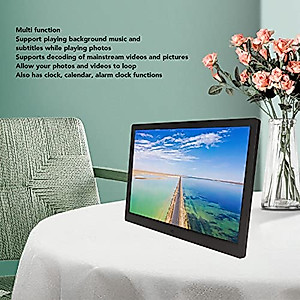 Digital Photo Frame, 100‑240V Digital Photo Album Remote Control for Video (US Plug)