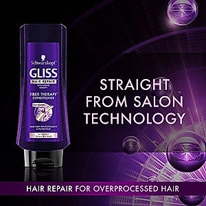 GLISS Hair Repair Conditioner Fiber Therapy, 13.6 Ounces (Pack of 3)