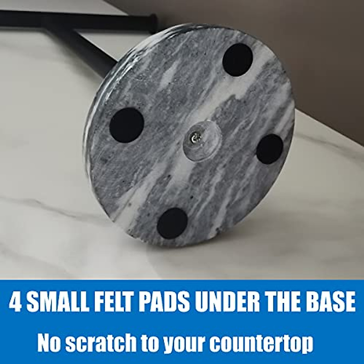 neutral brand Countertop Towel Rack with Heavy Marble Base T-Shape Bathroom Hand Towel Holder Stand SUS304 Stainless Steel, Dual Washcloth Display (Black)