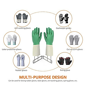 KORRTFID Kitchen Glove Holder,Stainless Steel Glove Rack,Kitchen Vertical Glove Support Multi-Purpose Glove Drain Rack,Collapsible Glove Drying Stand,Rubber Glove Drying Rack,Mitten Rack(Large)