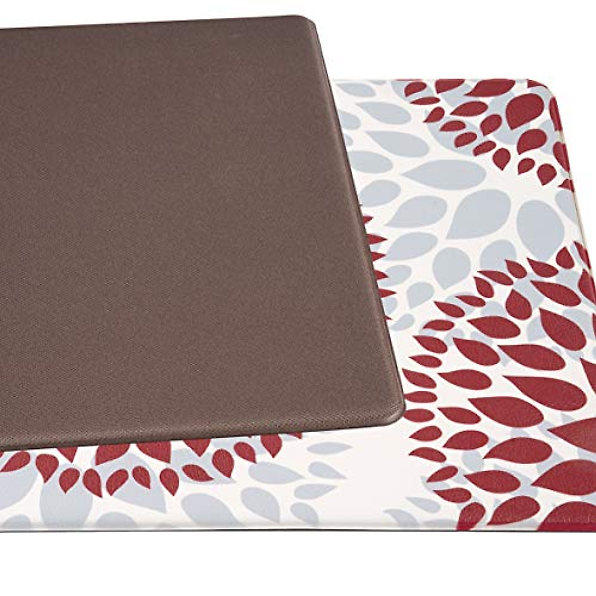 Rugshop Modern Floral Circles Anti Fatigue Standing Mat 18" x 30" Red