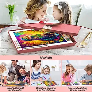 Stalente Diamond Painting Kits for Adults, 5D DIY Diamond Art Kits for Beginners Round Full Drill Diamond Painting for Home Wall Decoration Gift 12×12inch, Cat
