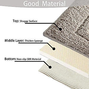 Solid Geometric Microfiber Bath Mat, Ultra Soft Memory Foam Layer Bathroom Rug Water Absorbent Shower Floor Carpet Non-Slip Fast Drying Rugs, Washable Kitchen, Laundry Door Mat (20"x32",Green)