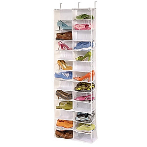 Richards Homewares Over The Door Shoe Organizer, 26-Pocket, Clear Vinyl