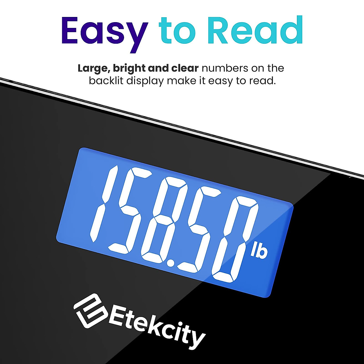 Etekcity Digital Body Weight Bathroom Scale with Step-On Technology, Reliable Results with High Precision Measurements, Large Backlit LCD Display, 400 Pounds