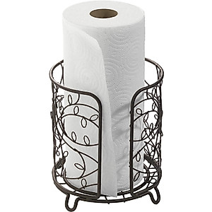 iDesign Steel Free-Standing Paper Towel Holder, The Twigz Collection – 7.5" x 7.5" x 8", Bronze