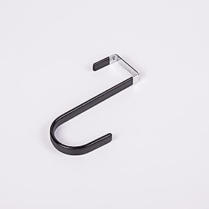UUYYEO 6 Pcs 13cm Over The Door Hooks Bathroom Door Hooks Back of Door Towel Racks Glass Door Towel Hangers Clothes Hanging Door Hooks Black