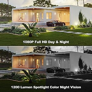 FIYEE Security Cameras Wireless Outdoor WiFi Solar Powered Camera for Home Securtiy, Spotlight Color Night Vision, Include 64GB TF Card