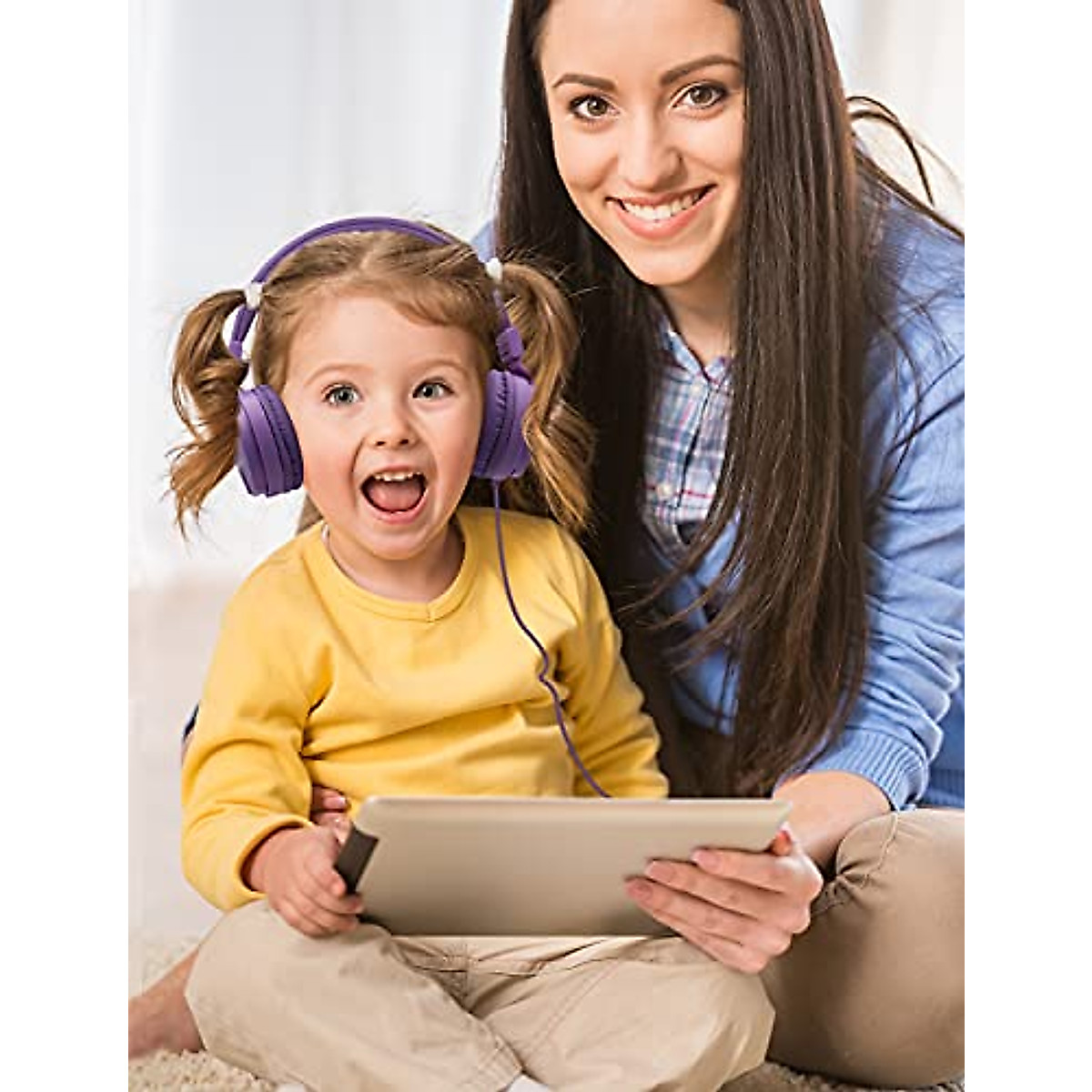 ONTA Kids Headphones for Boys Girls - Child Student Headset Wired plug Toddler Earphones School Teen on Ear for Ipad | Computer | Smart phone | Amazon Fire Tablet | Laptop | Plane Travel | Game purple