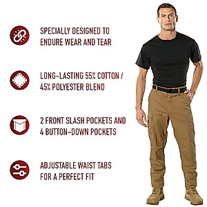 Rothco Tactical BDU Pants - Rugged Outdoor Hiking Cargos Comfortable Uniform Pant – Coyote Brown - M