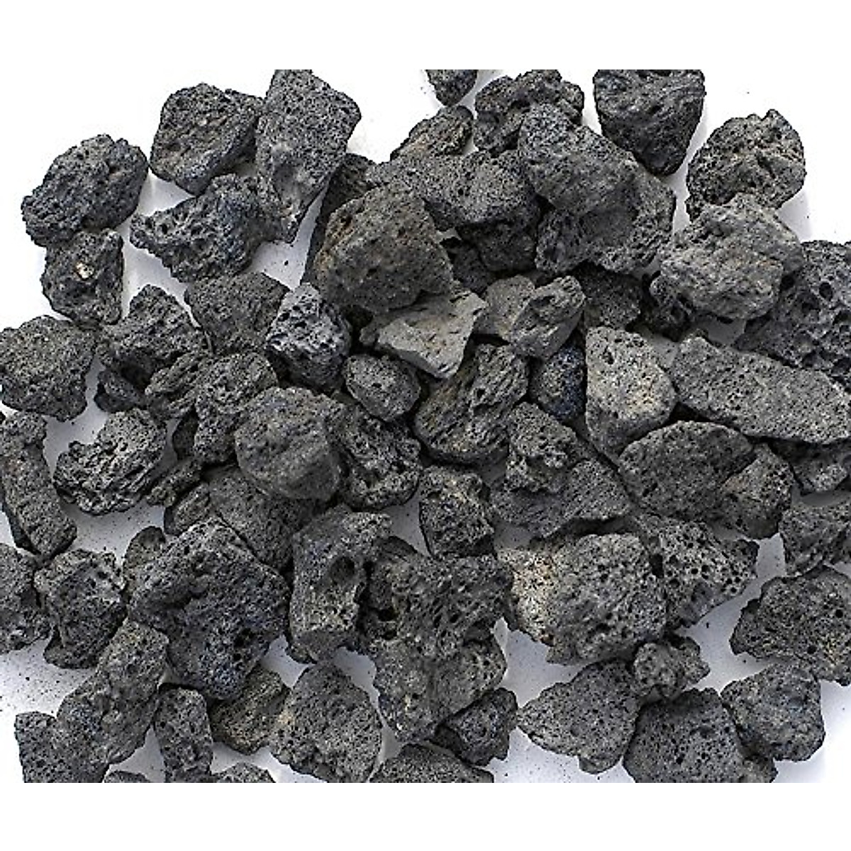 Black Lava Rocks for Fire Pit, 1 Cu Ft, (35 to 40 pounds). Naturally Formed Volcanic Rock Mined in the USA. Varies In Size From 1/2" to 1 1/2"